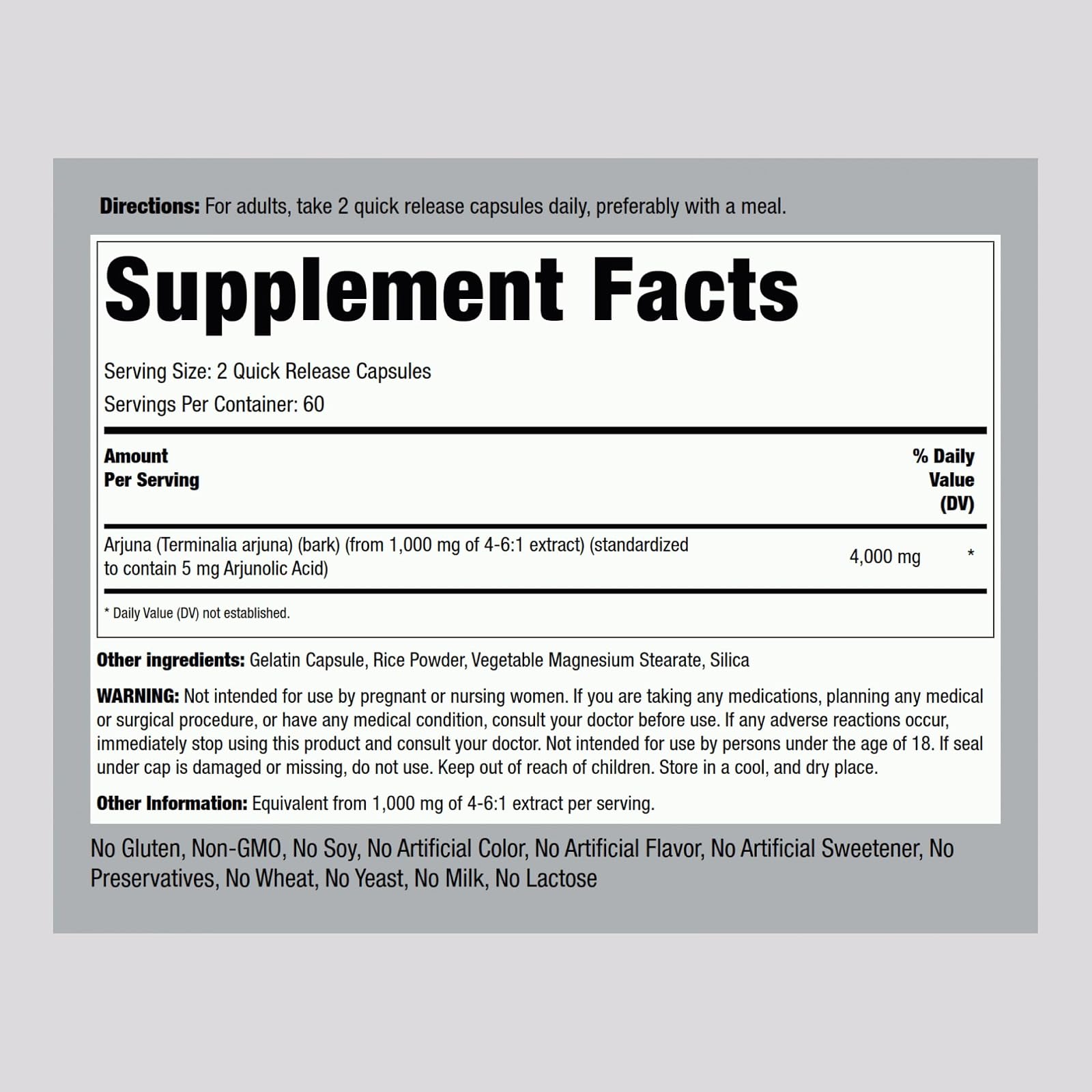 Natural heart health supplement Arjuna