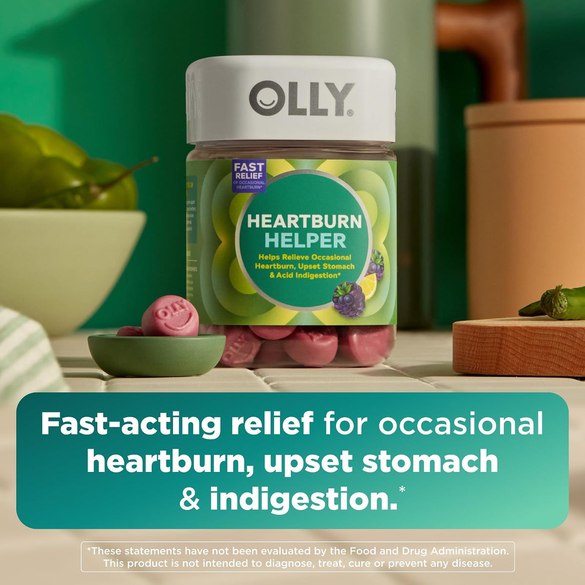 Natural heartburn support gummies