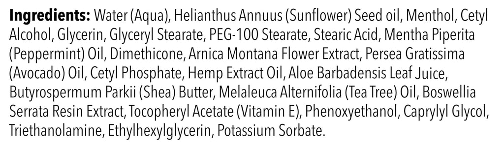 Natural hemp extract for soreness