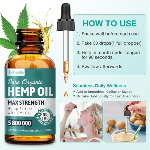Natural hemp oil for relaxation