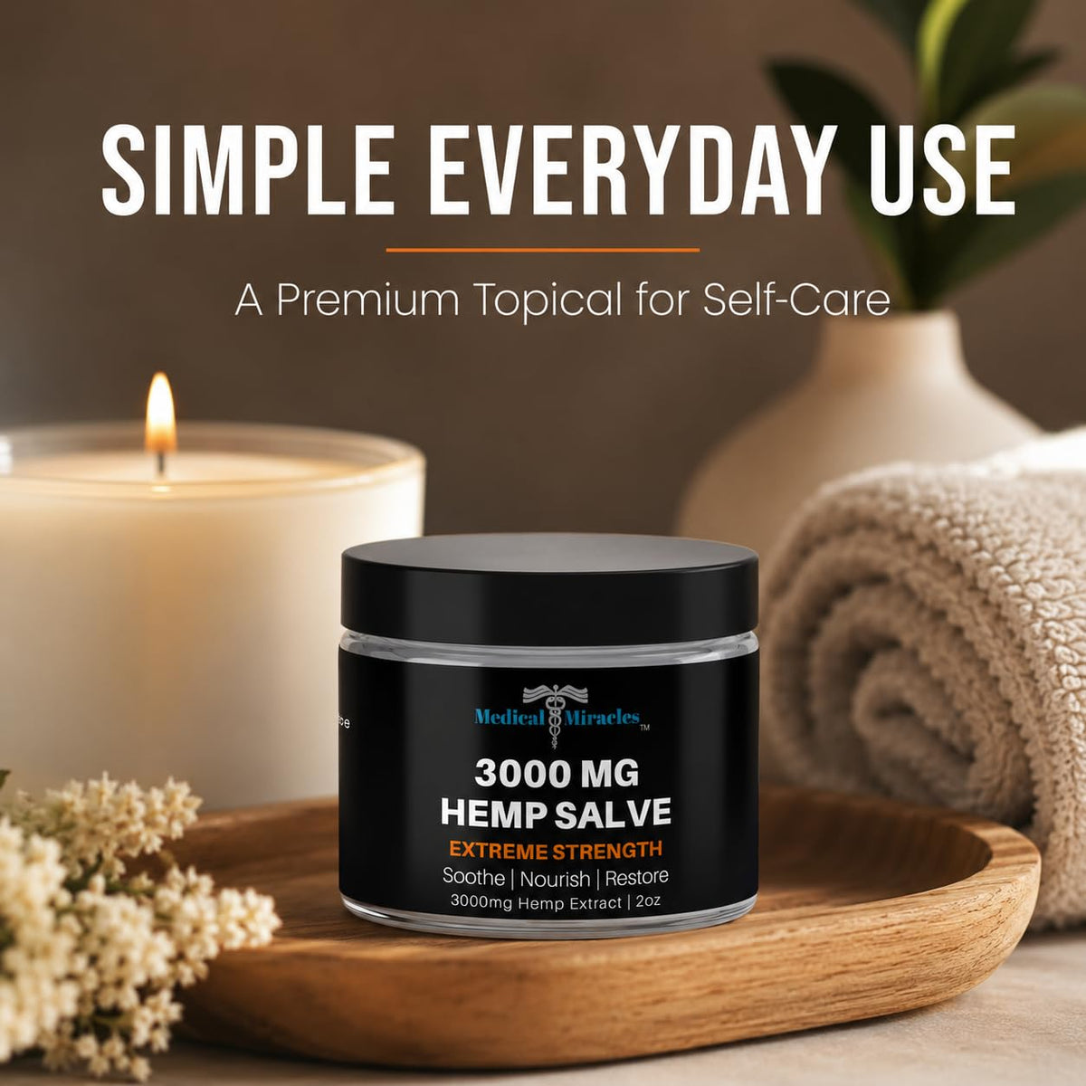 Natural hemp salve for skin hydration