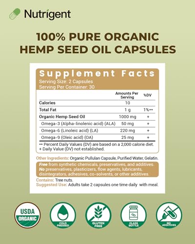 Natural hemp seed oil supplement