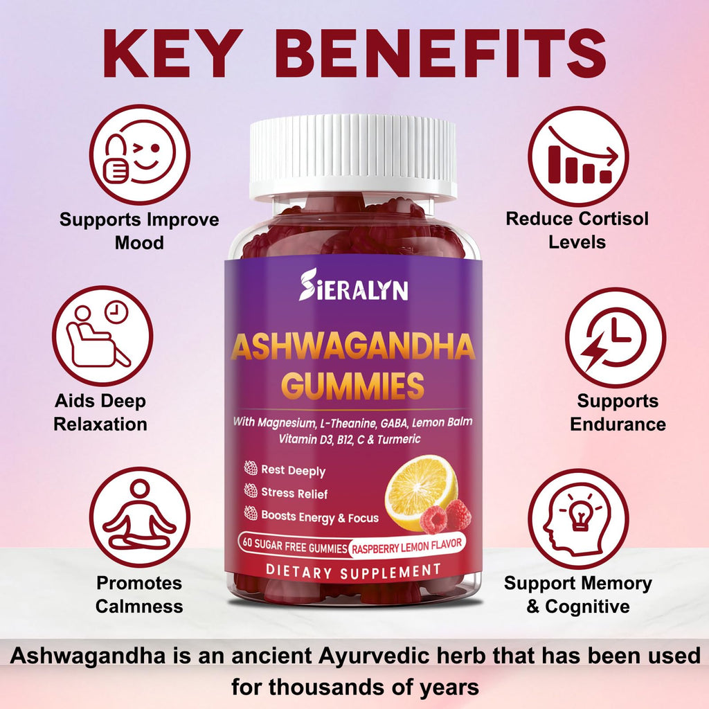 Natural herbal Ashwagandha gummies for wellness