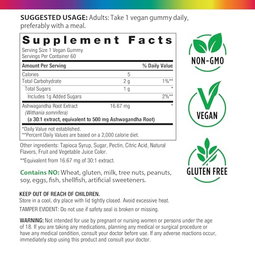 Natural herbal Ashwagandha gummy supplement