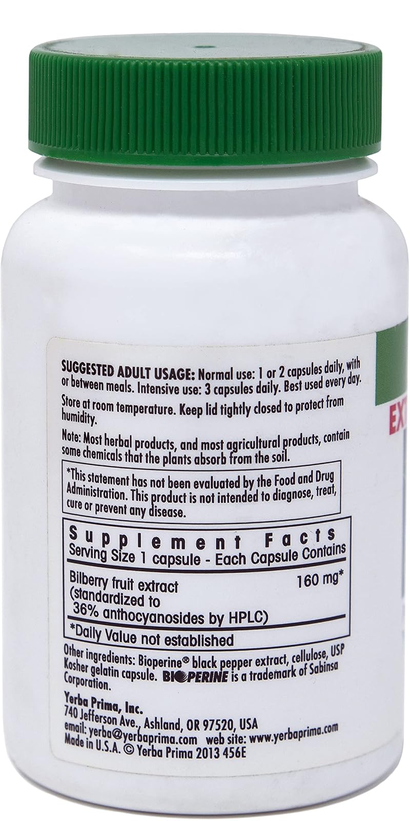 Natural herbal bilberry supplement benefits