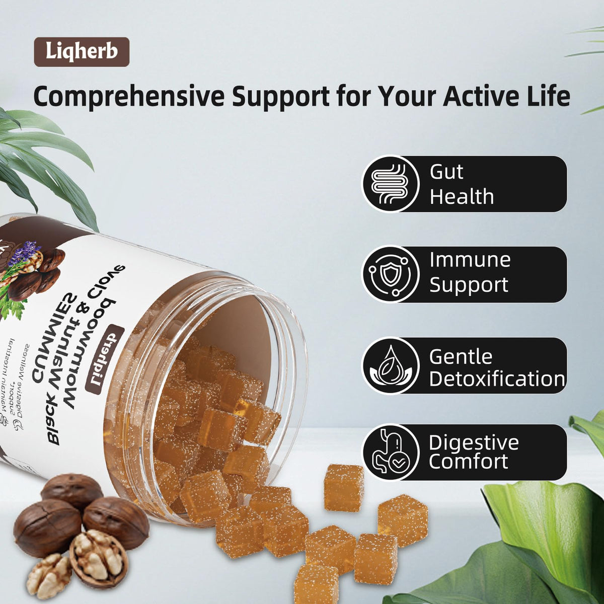 Natural herbal blend gummies for health