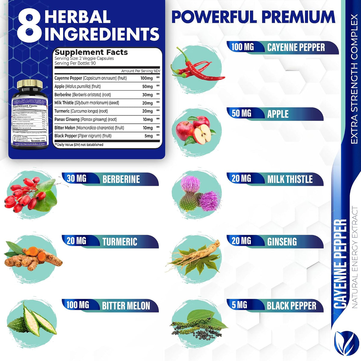 Natural herbal cayenne supplement