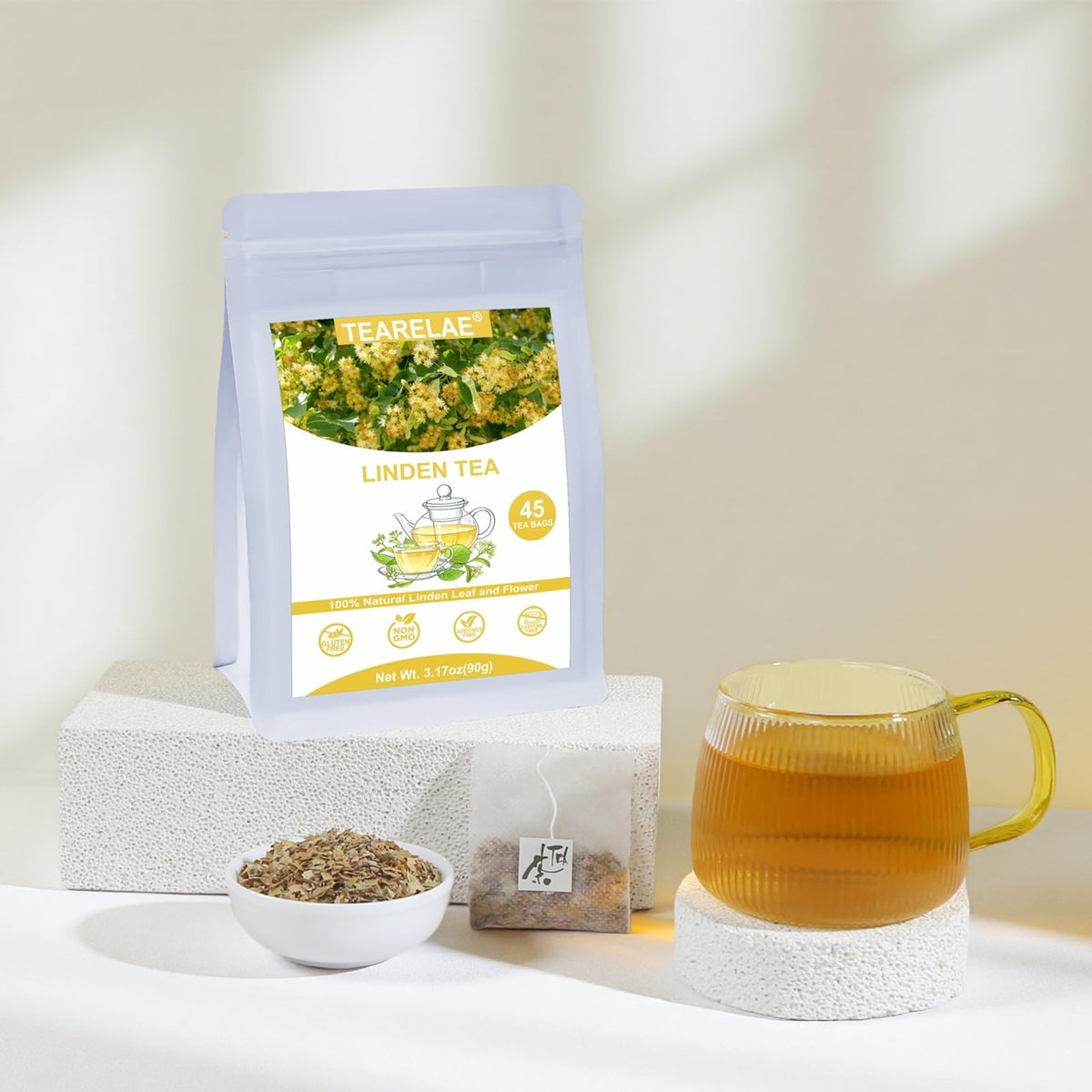 natural herbal detox tea with linden