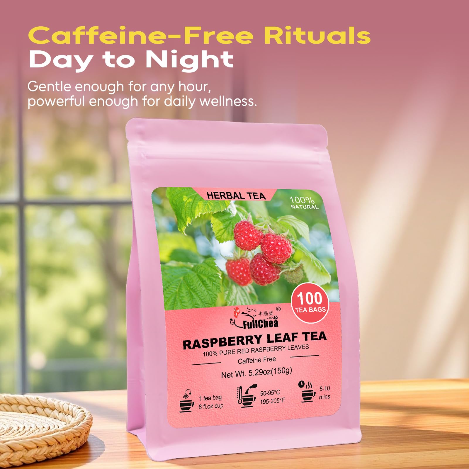 natural herbal detox tea with raspberry