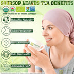 Natural herbal detox tea with soursop