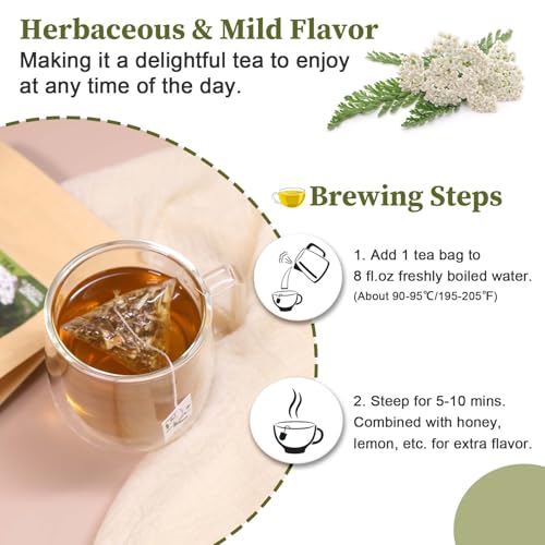 Natural herbal detox tea with yarrow