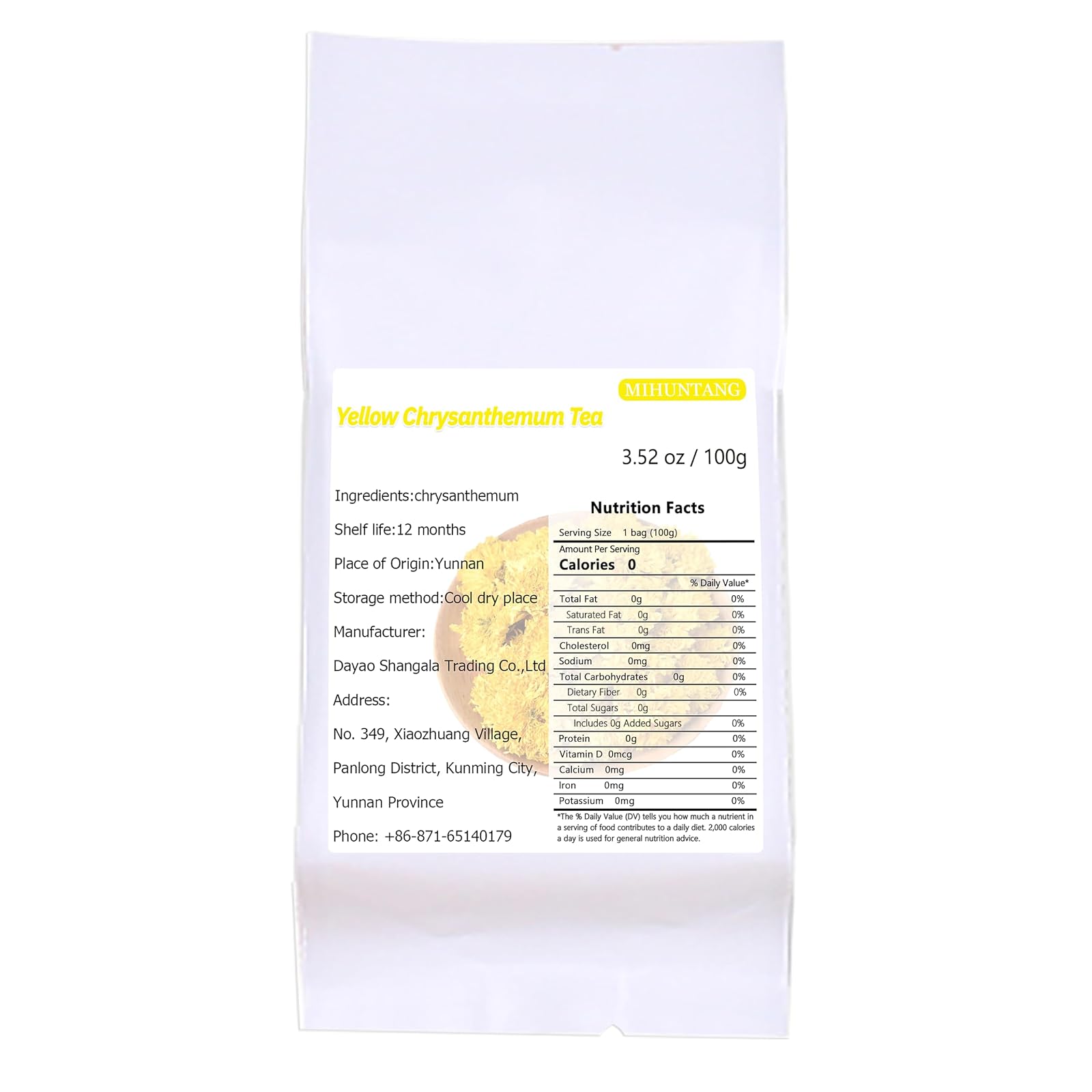 Natural herbal infusion with chrysanthemum