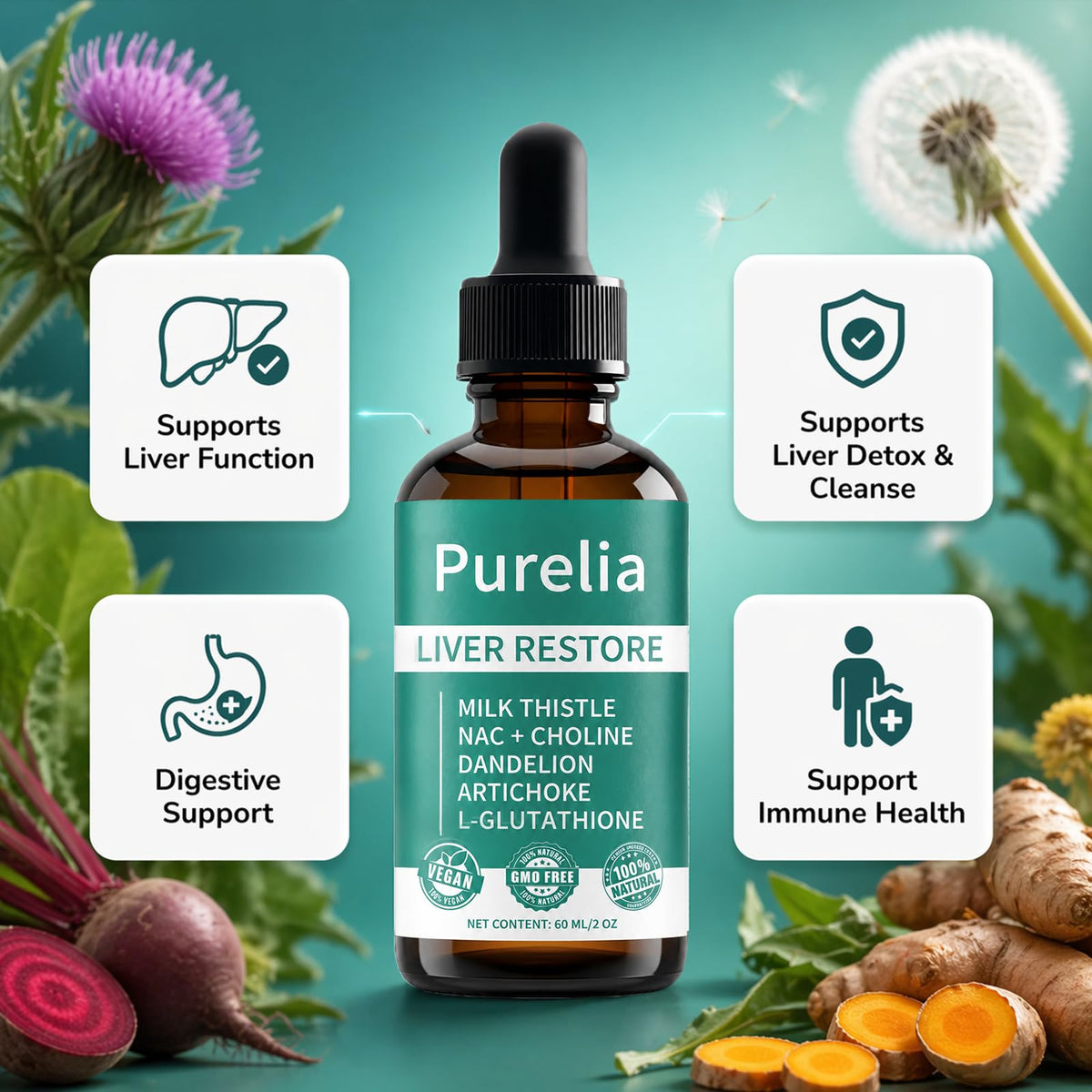 Natural herbal liver detox drops