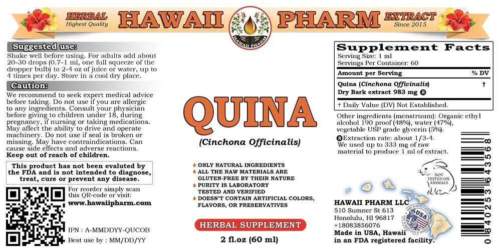 Natural herbal Quina tincture remedy