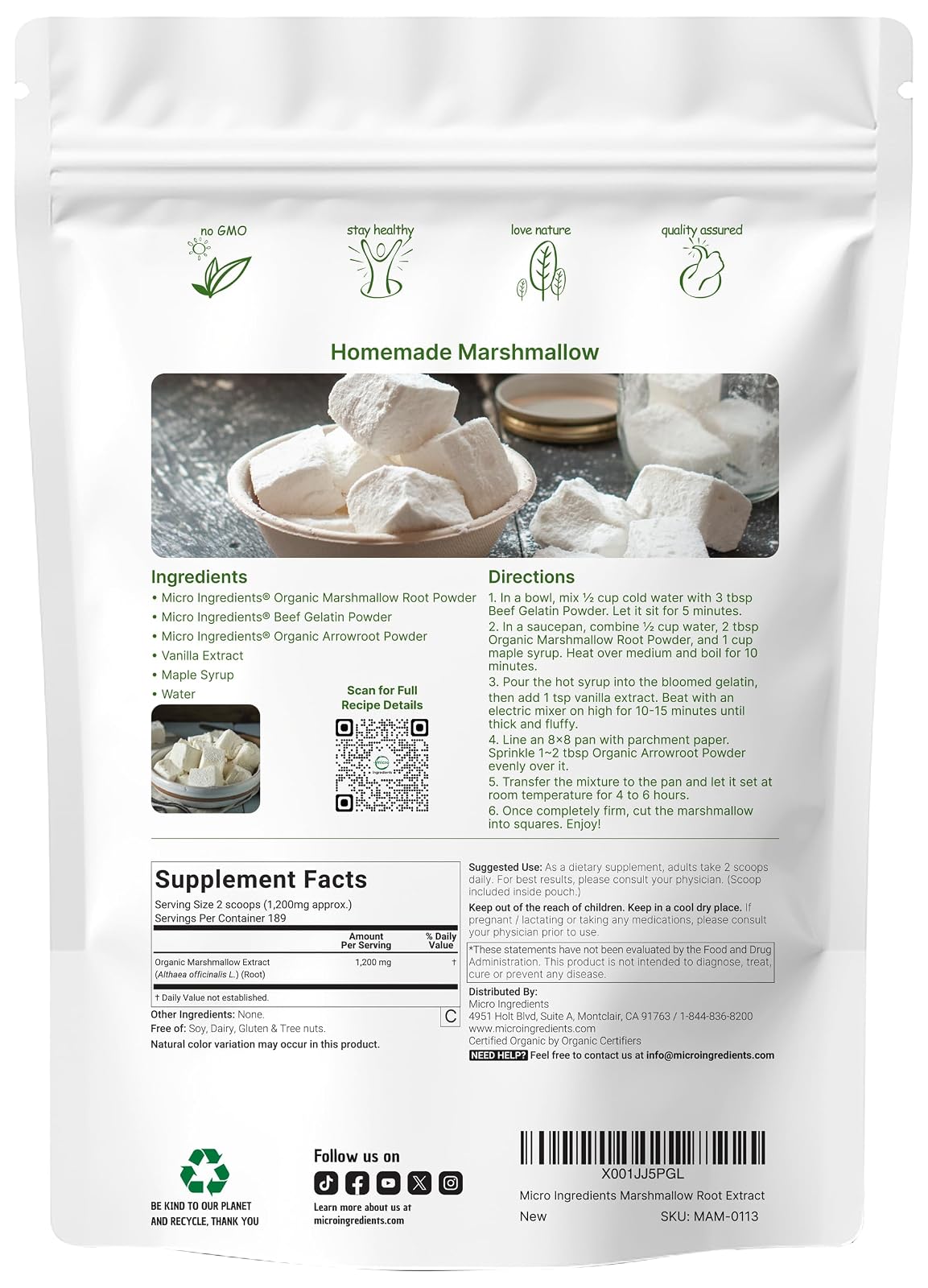 Natural herbal remedy marshmallow root