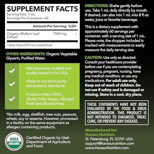 Natural herbal remedy Mullein extract