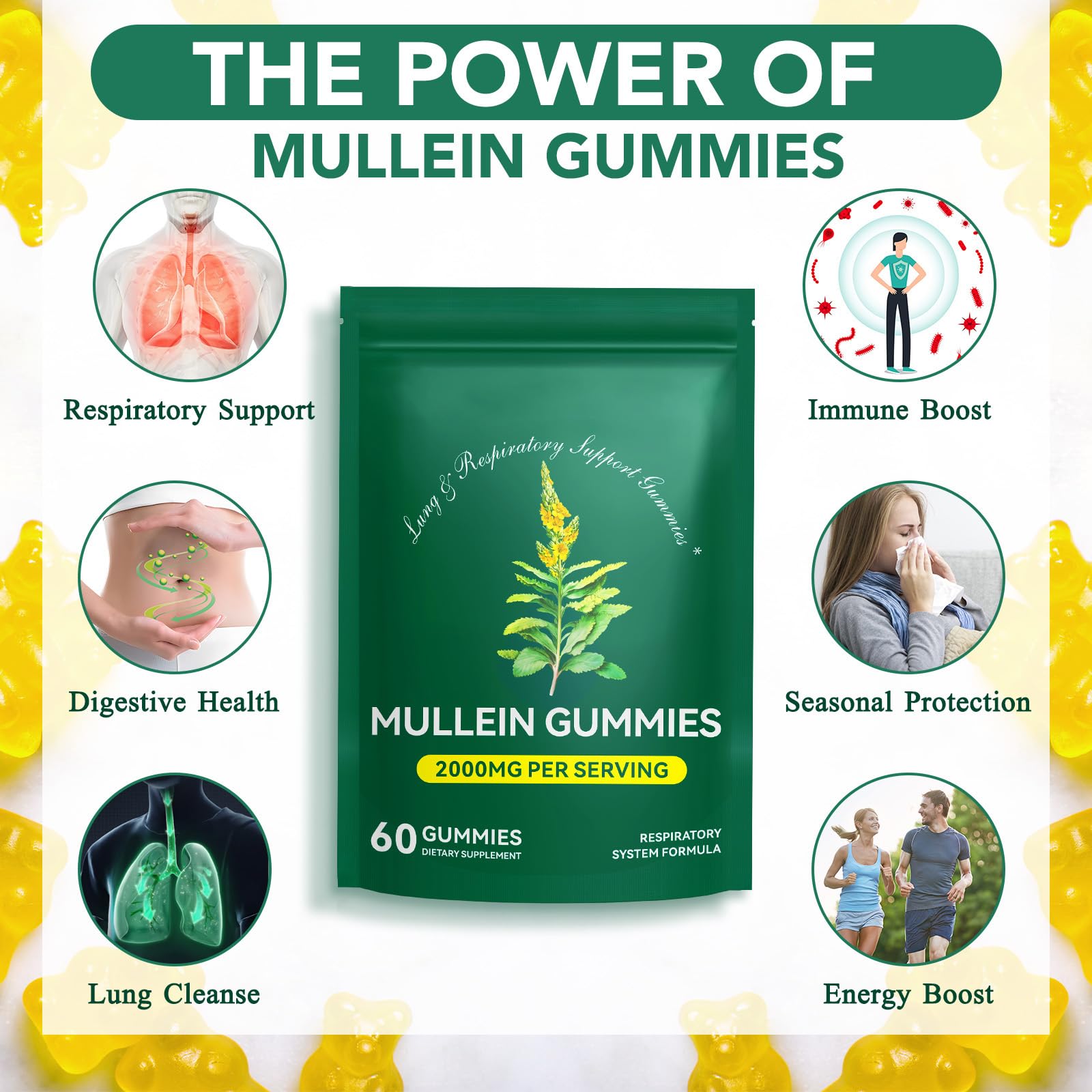 Natural herbal remedy Mullein gummies