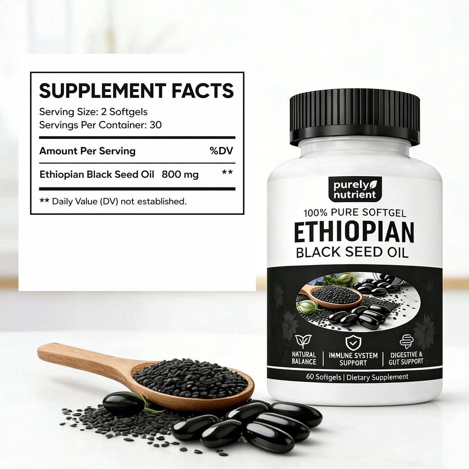 Natural herbal supplement black seed oil