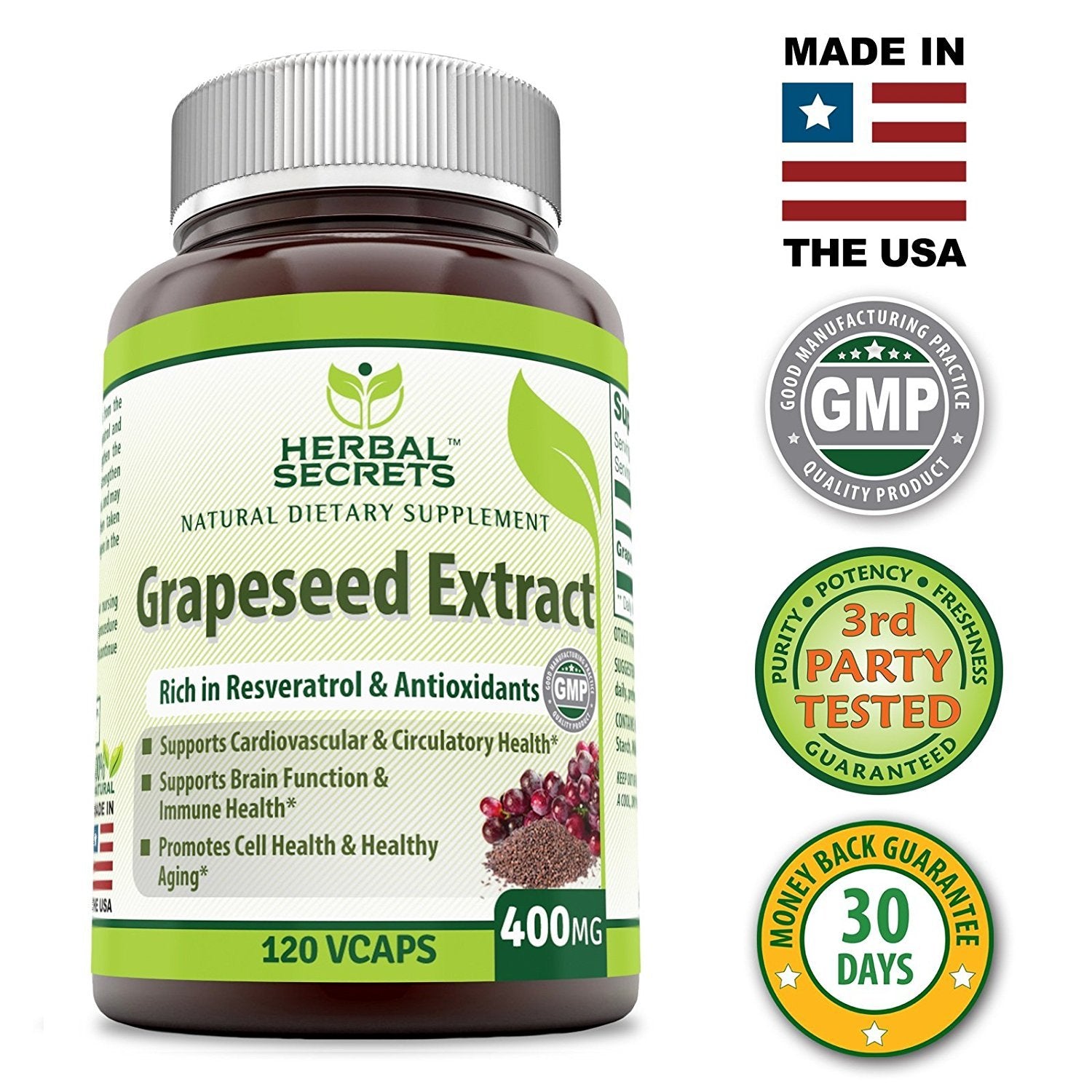 Natural herbal supplement capsules