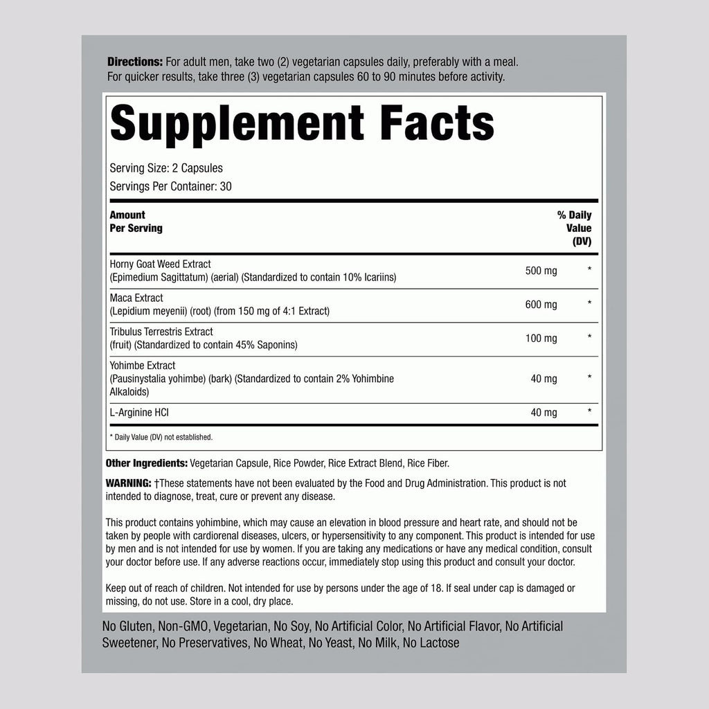 Natural herbal supplement for vitality