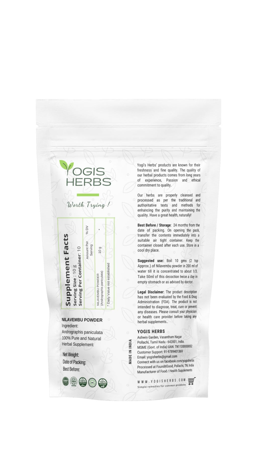 Natural herbal supplement for wellness