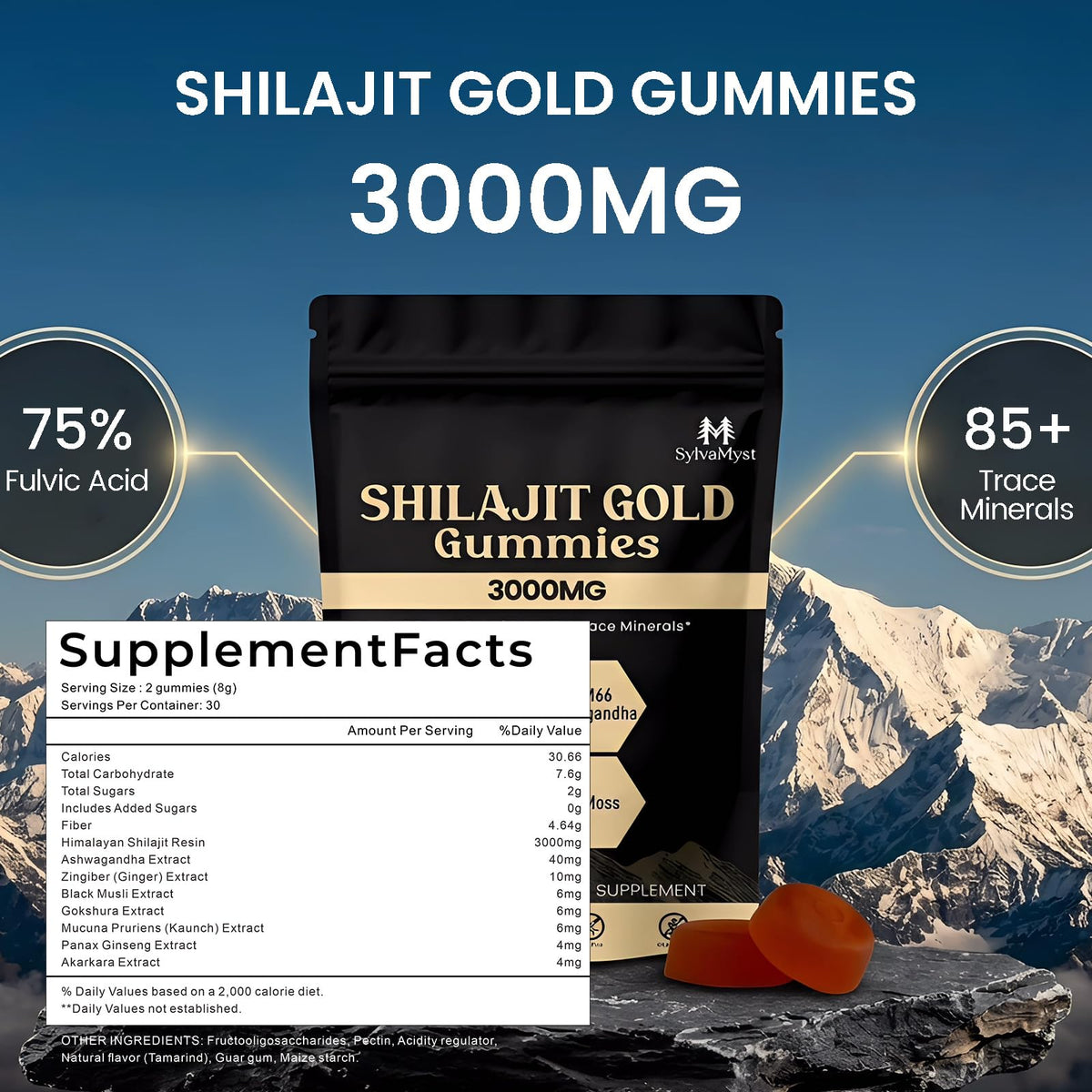 Natural herbal supplement gummies