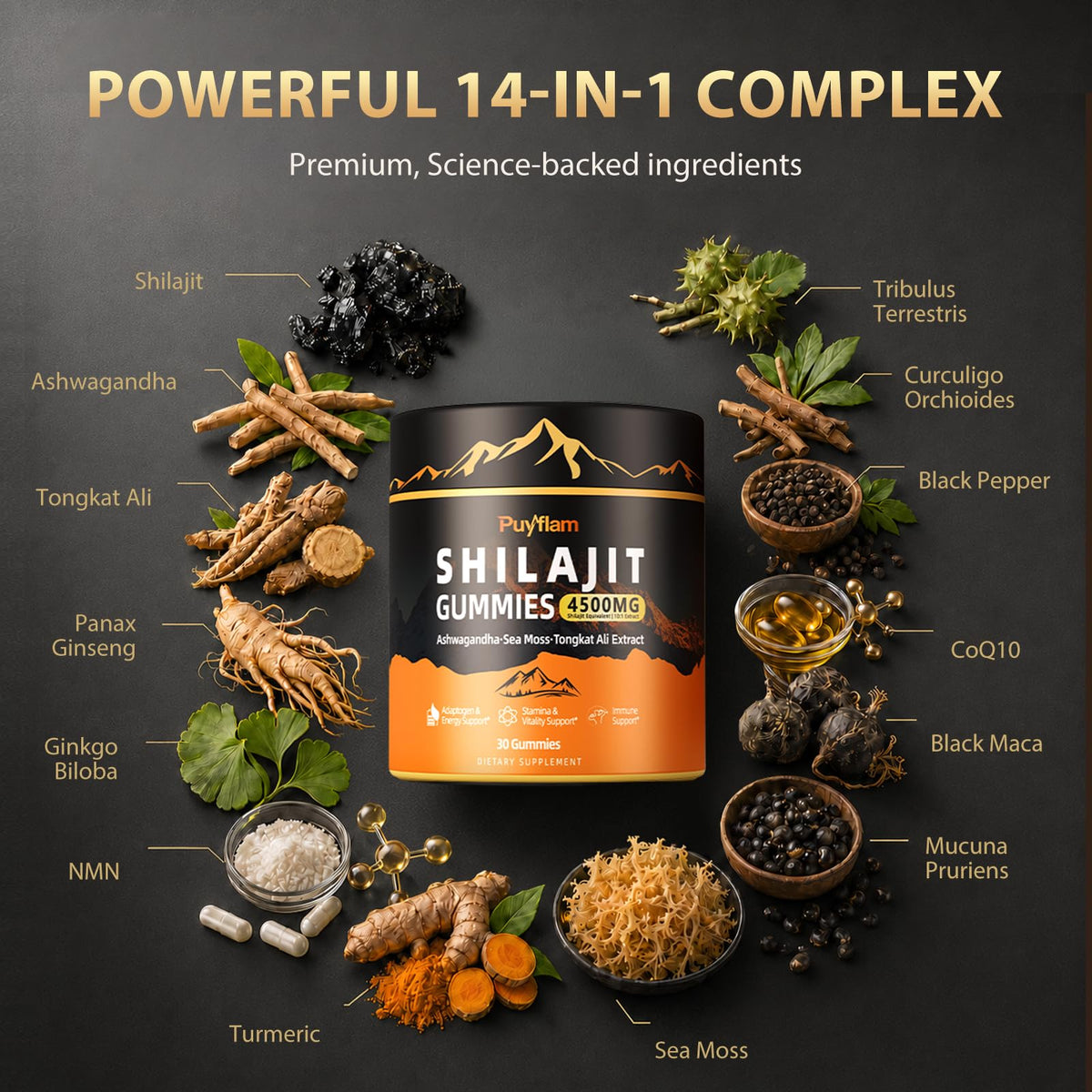 Natural herbal supplement gummies