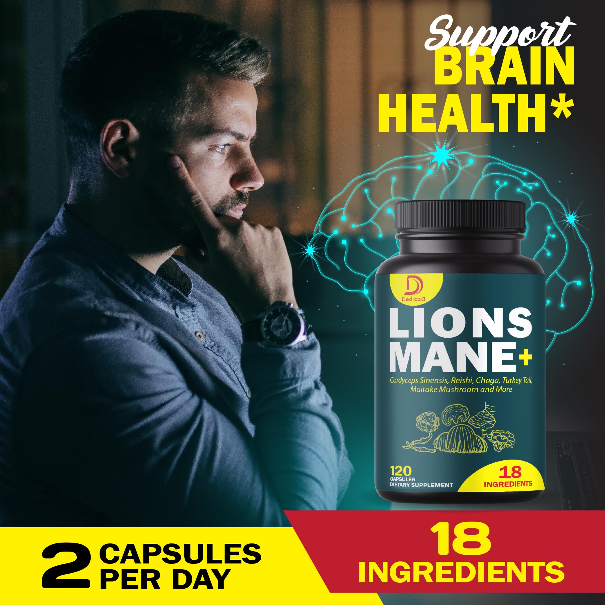 natural herbal supplement with mushrooms