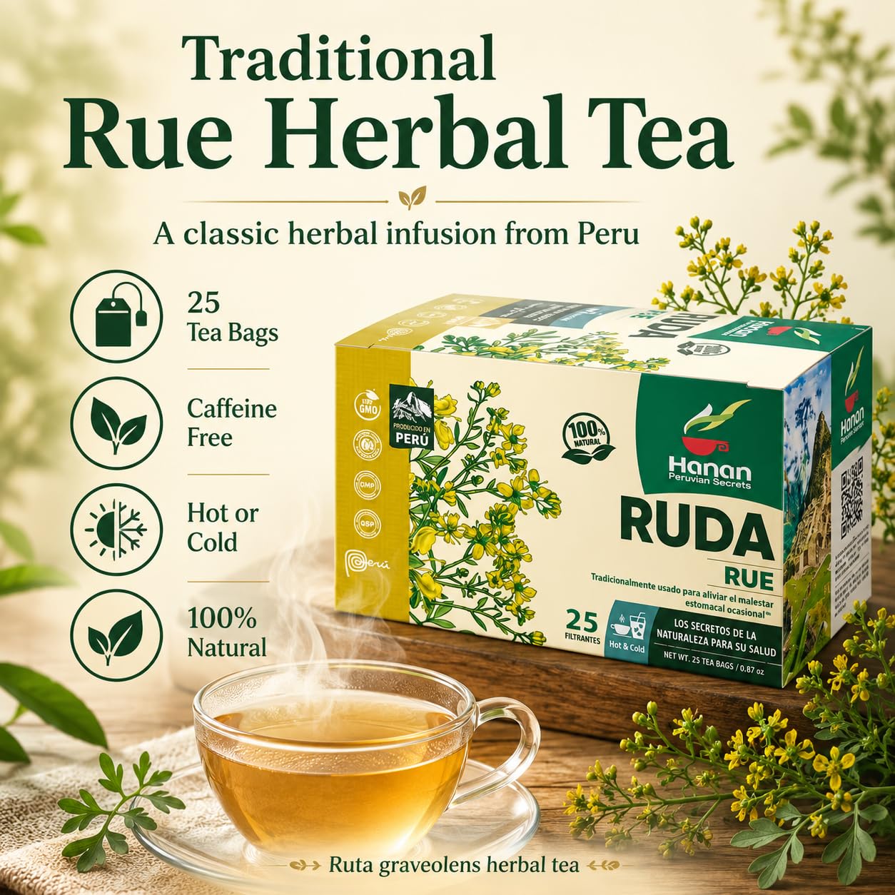 Natural herbal tea from Peru