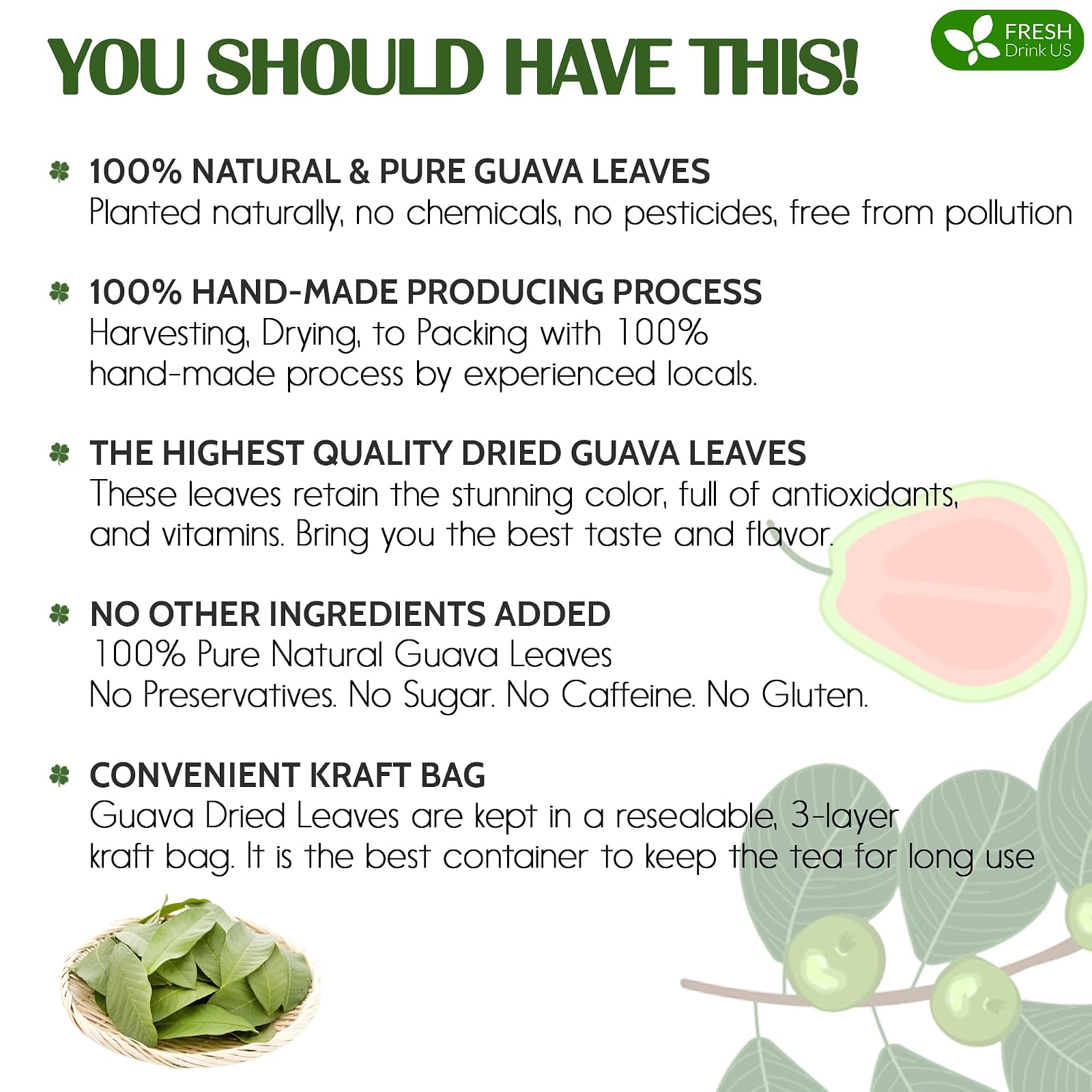 natural herbal tea with guava