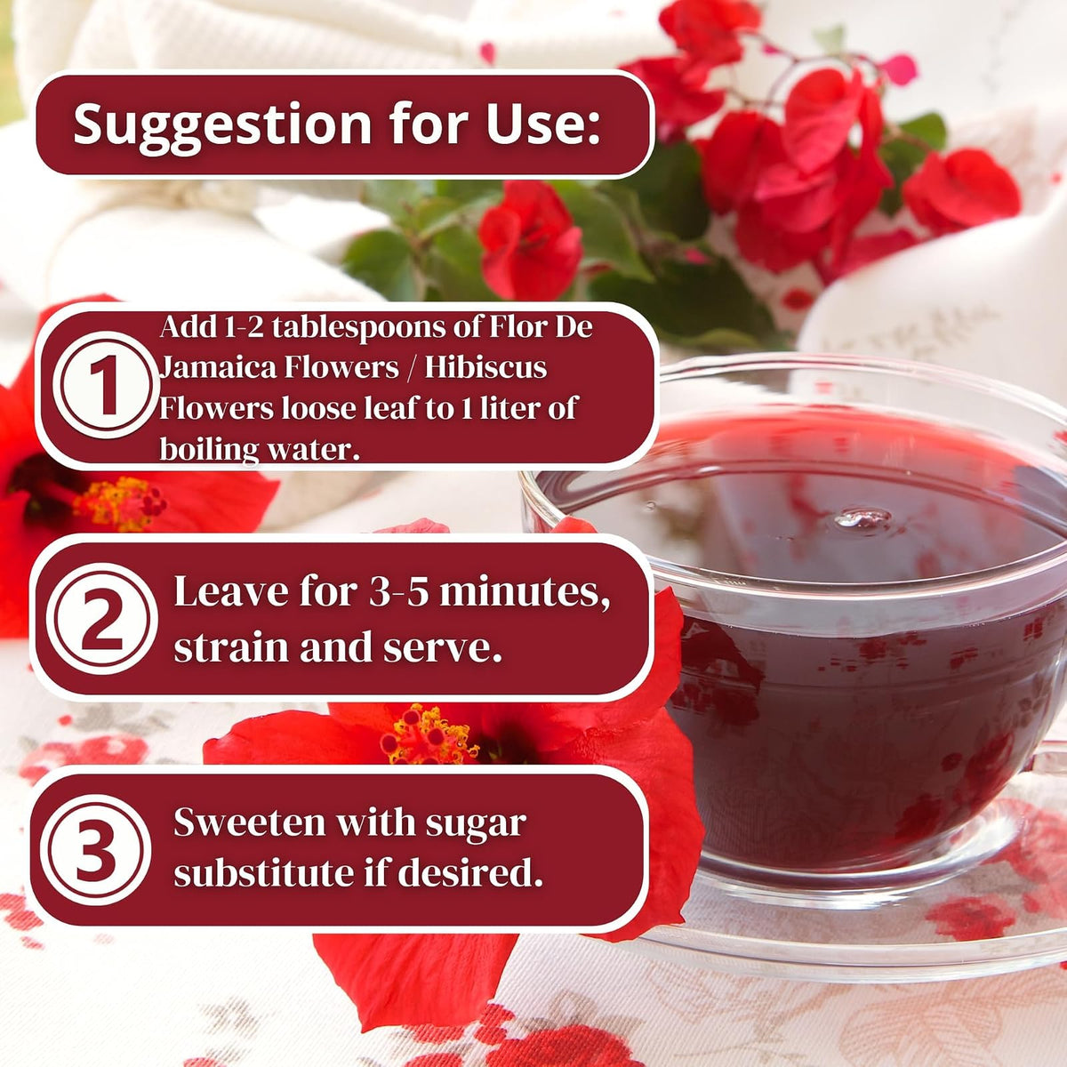Natural hibiscus tea for wellness