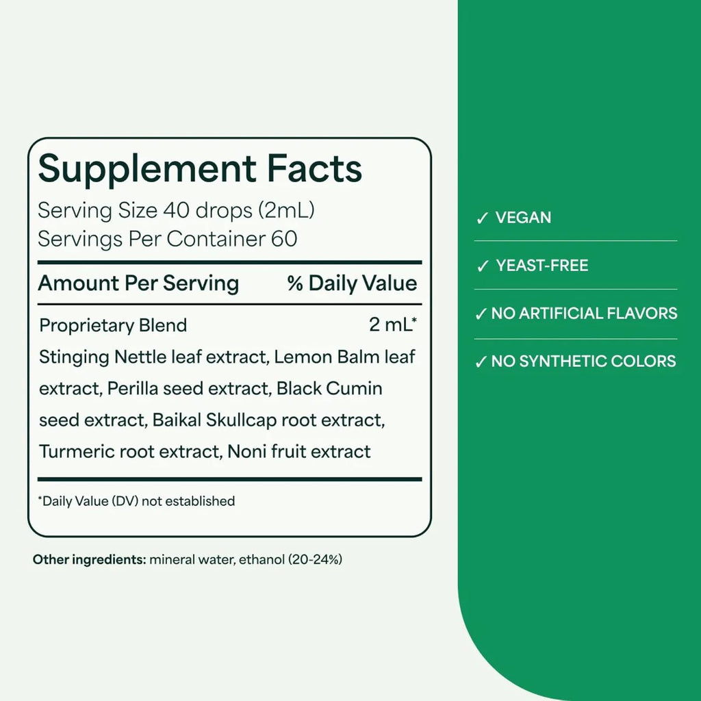 Natural histamine support tincture