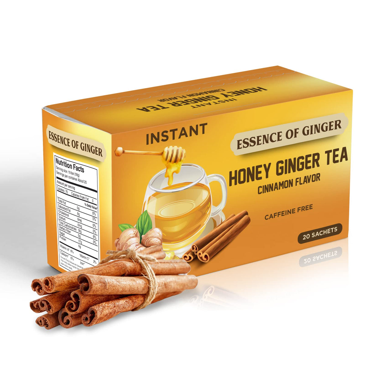 natural honey ginger cinnamon tea sachets