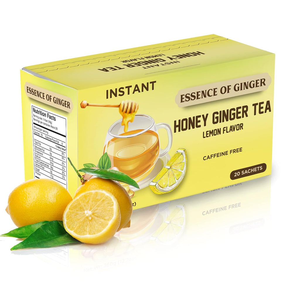 natural honey lemon ginger herbal tea