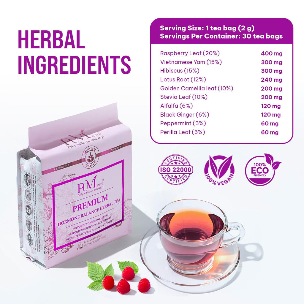 Natural hormone support tea blend