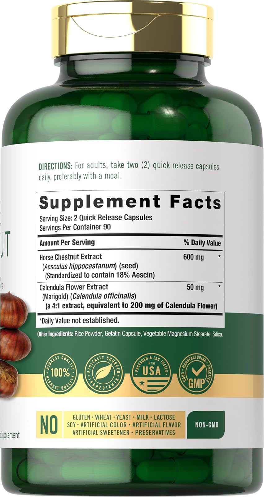 natural horse chestnut supplement capsules