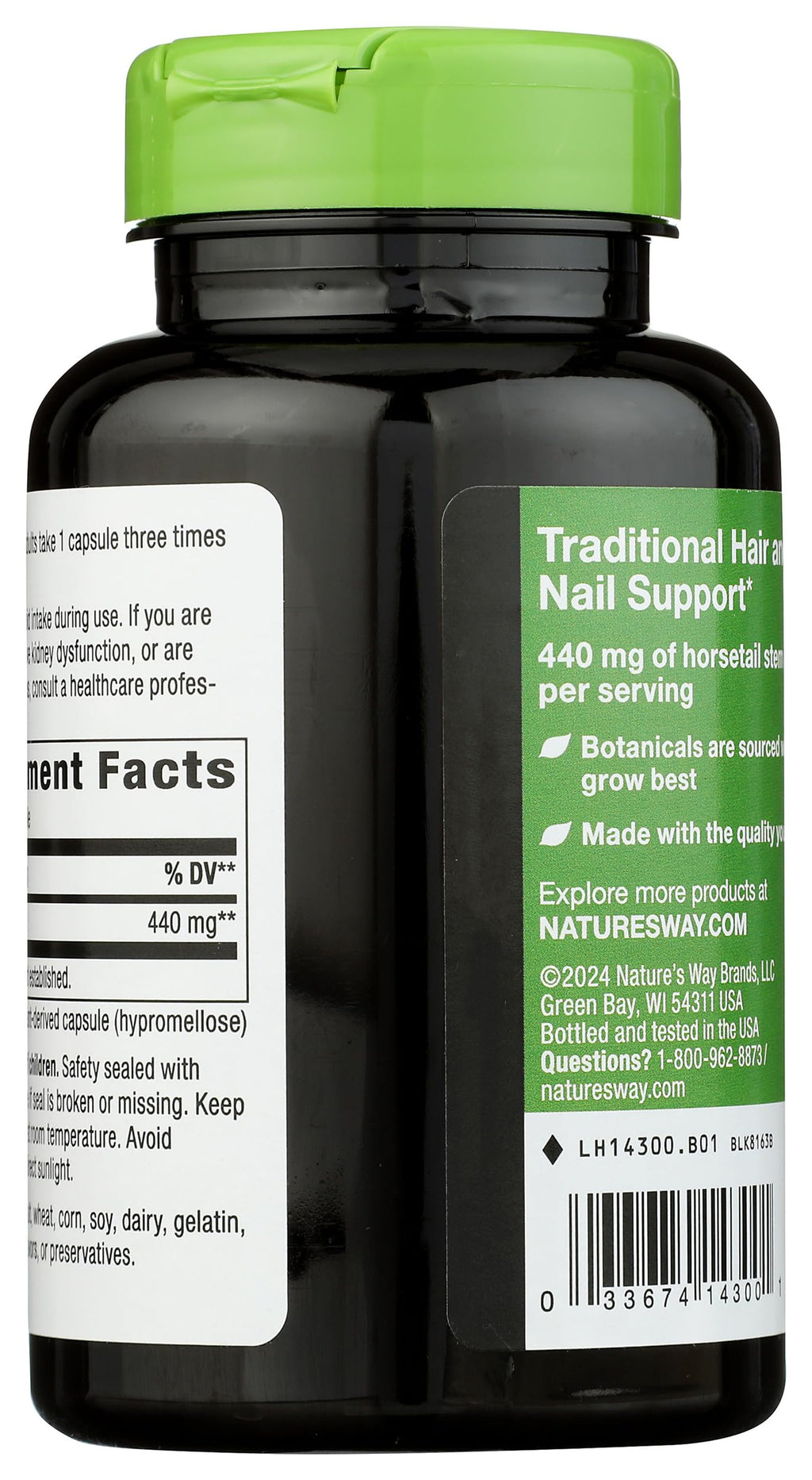 natural horsetail grass capsules 440 mg