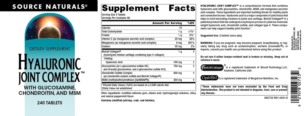 Natural hyaluronic acid for joint health