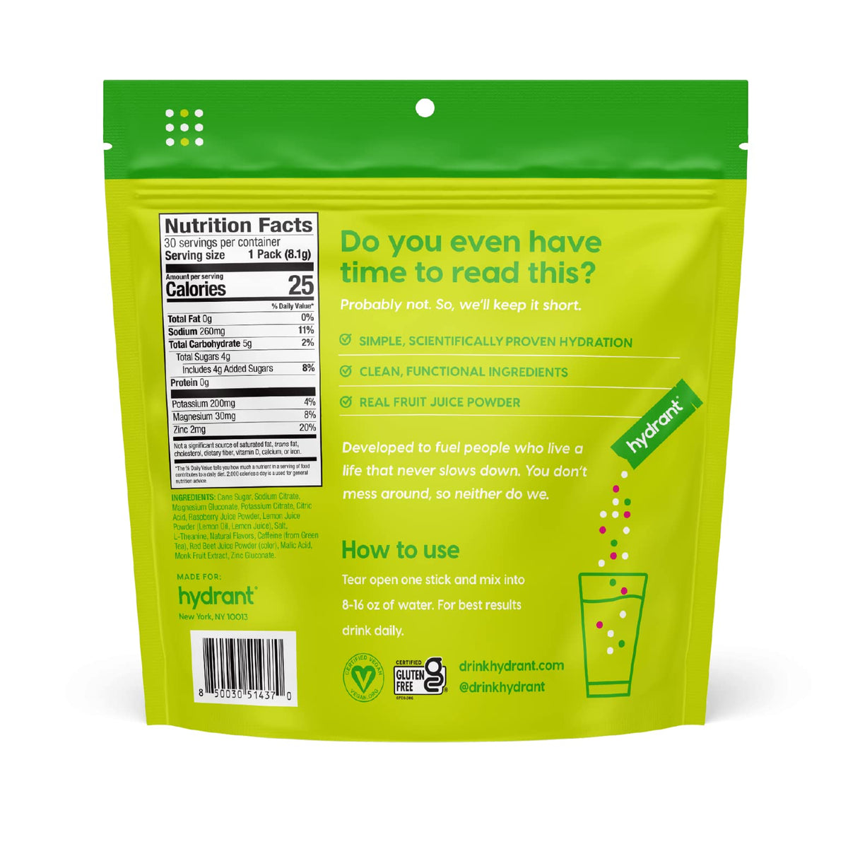 natural hydration solution with electrolytes