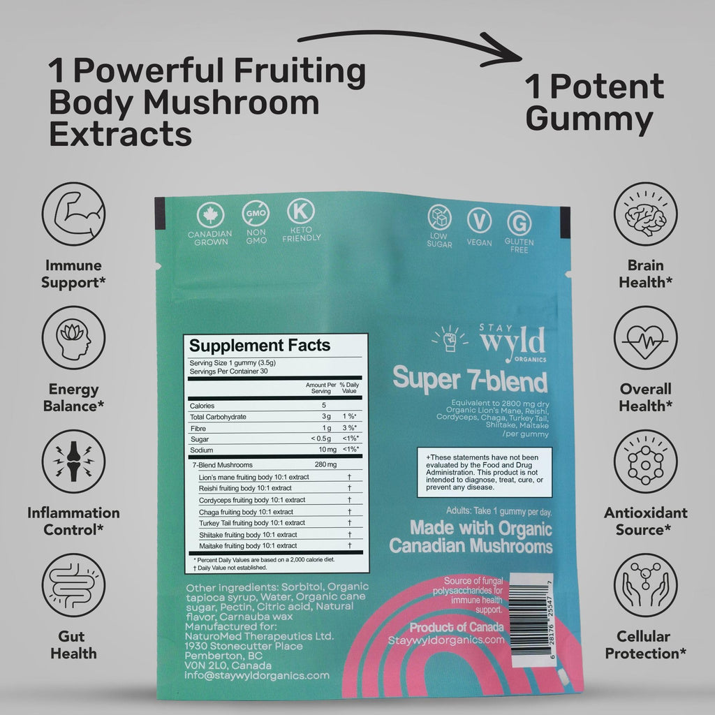 Natural immune booster mushroom gummies