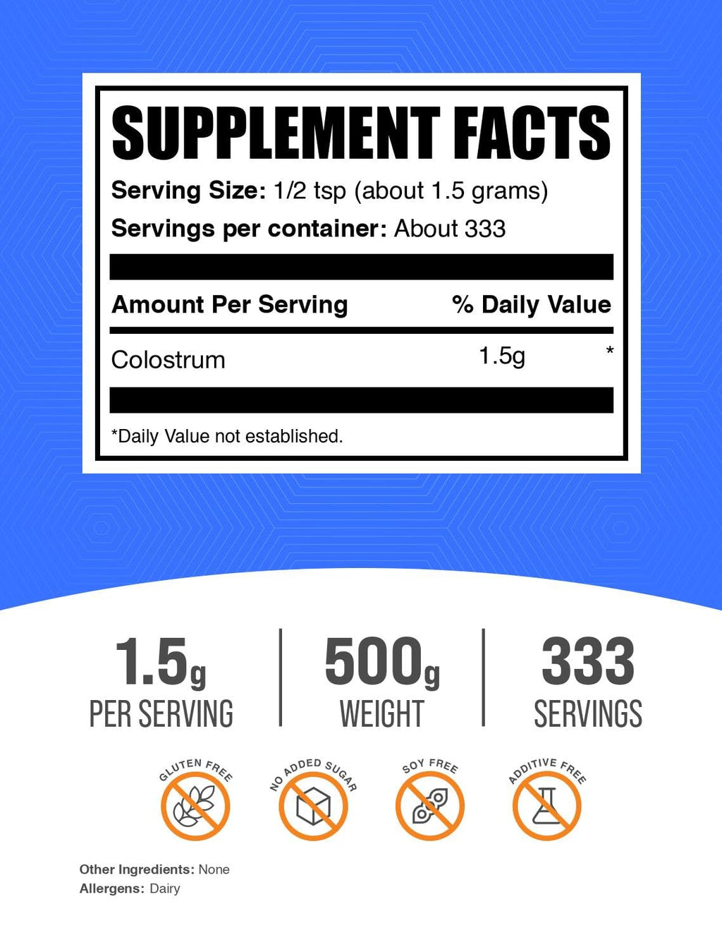 Natural immune support colostrum powder