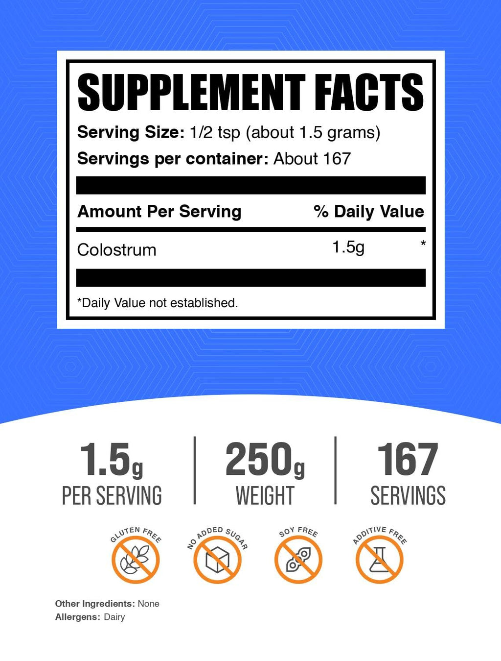 Natural immune support colostrum powder