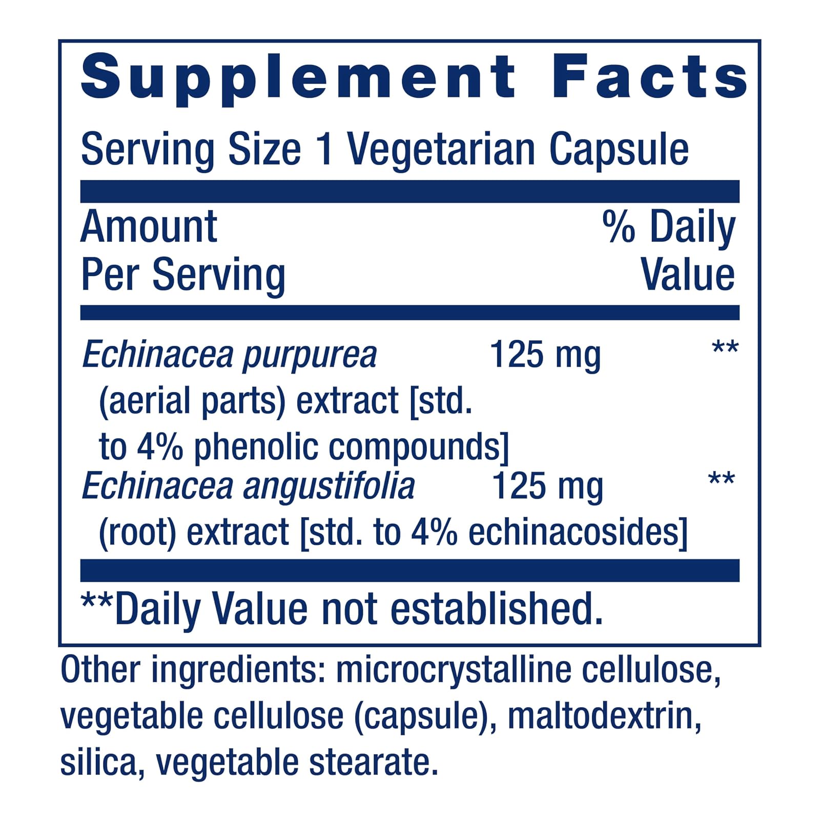 natural immune support echinacea capsules