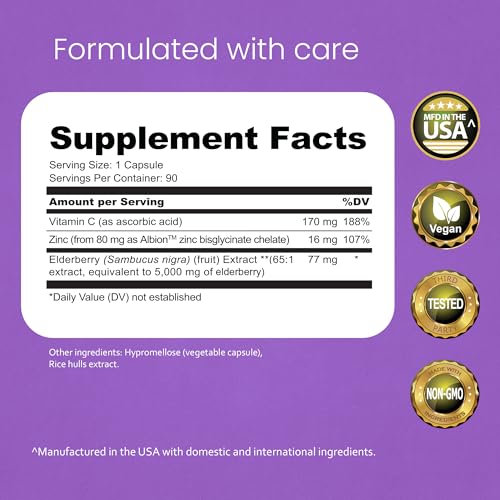 Natural immune support elderberry capsules