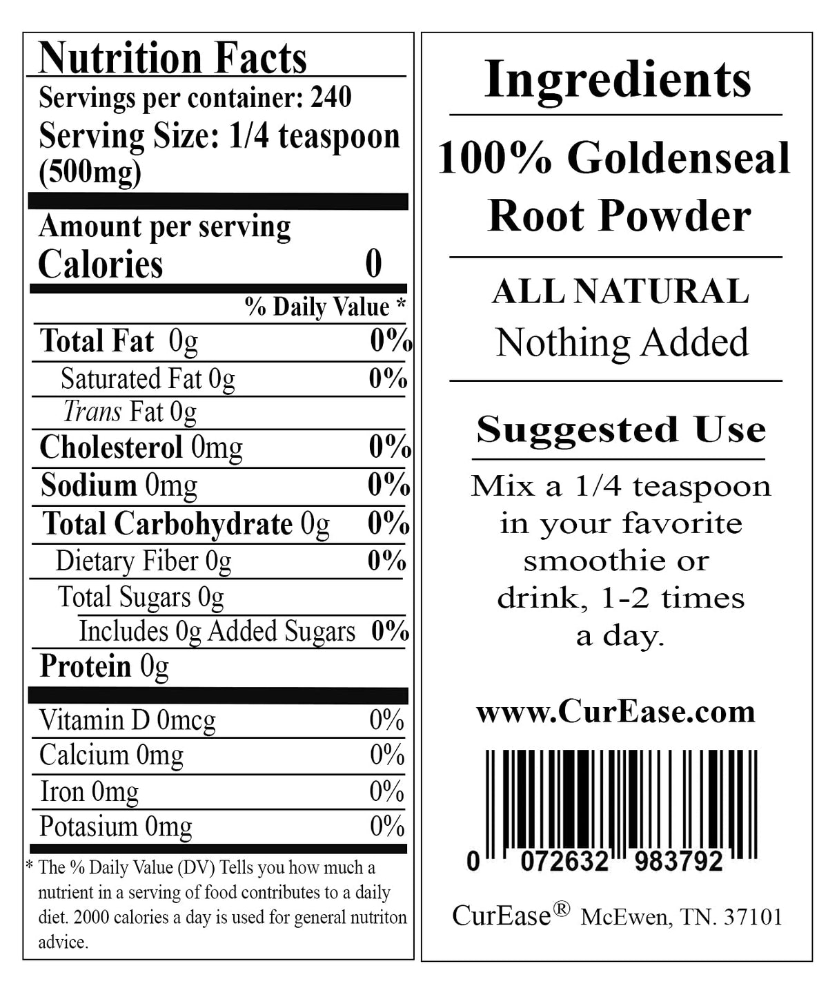 Natural immune support Goldenseal powder