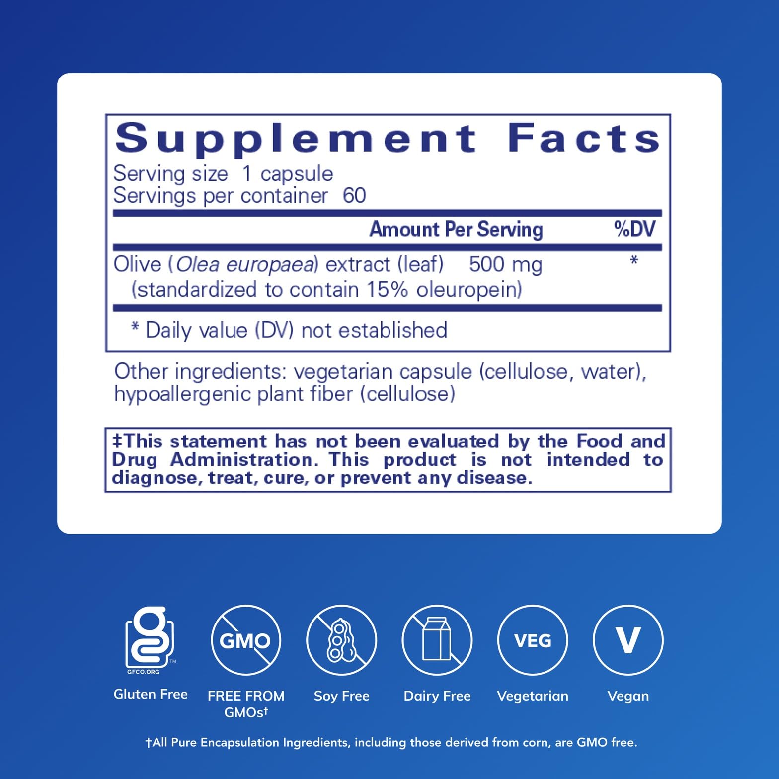 natural immune support olive leaf capsules
