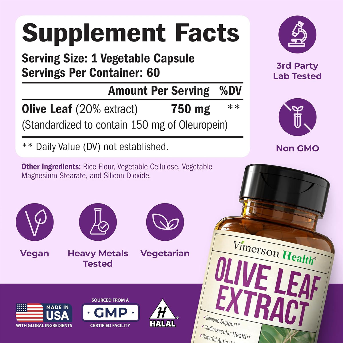 Natural immune support Olive Leaf supplement