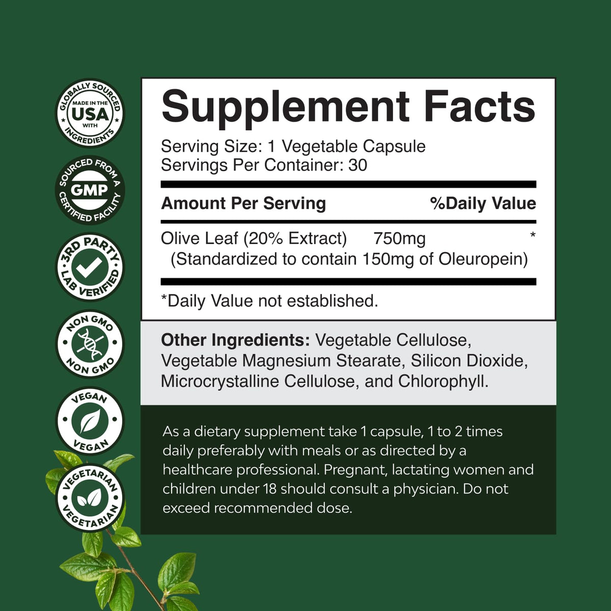 natural immune support olive leaf
