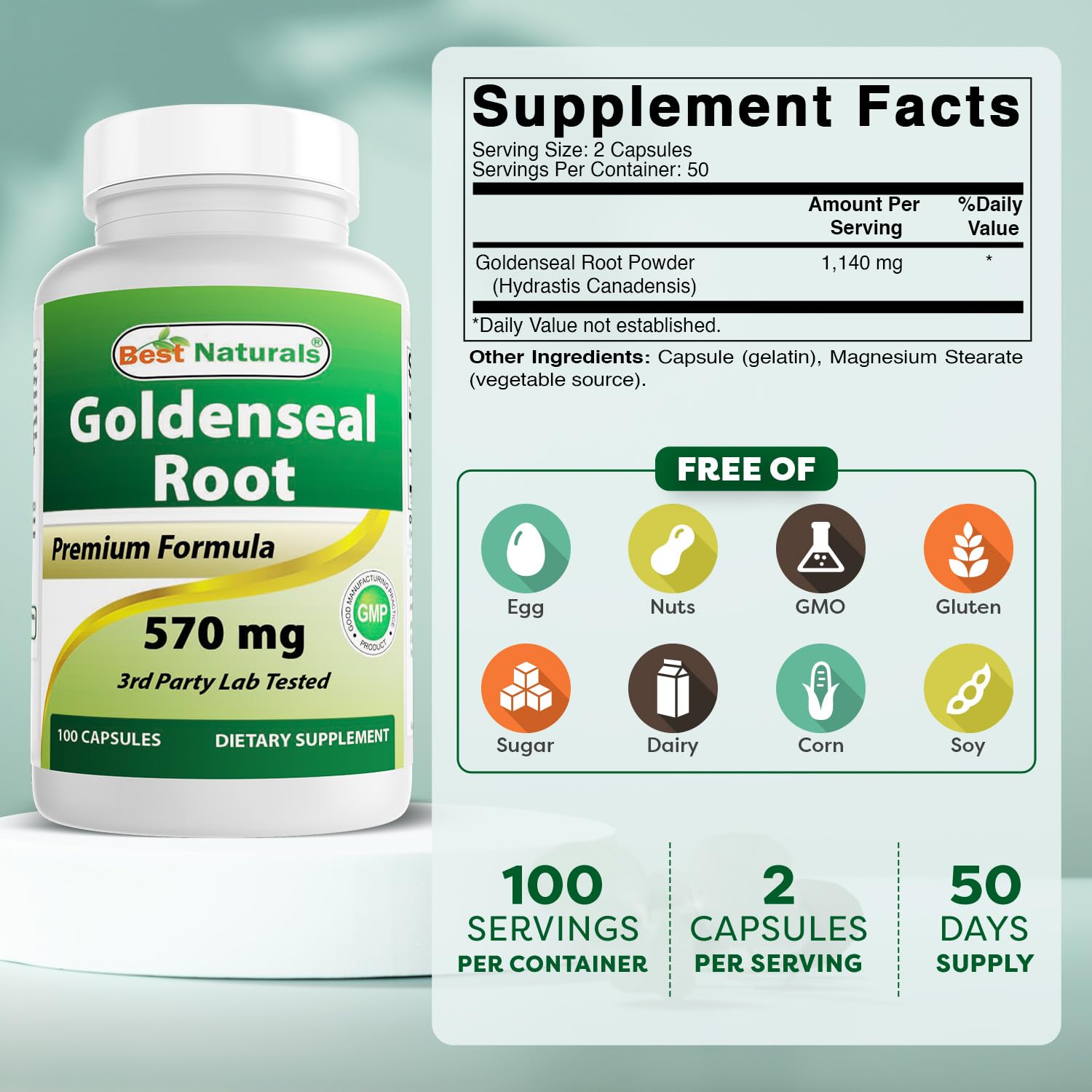 Natural immune support with goldenseal