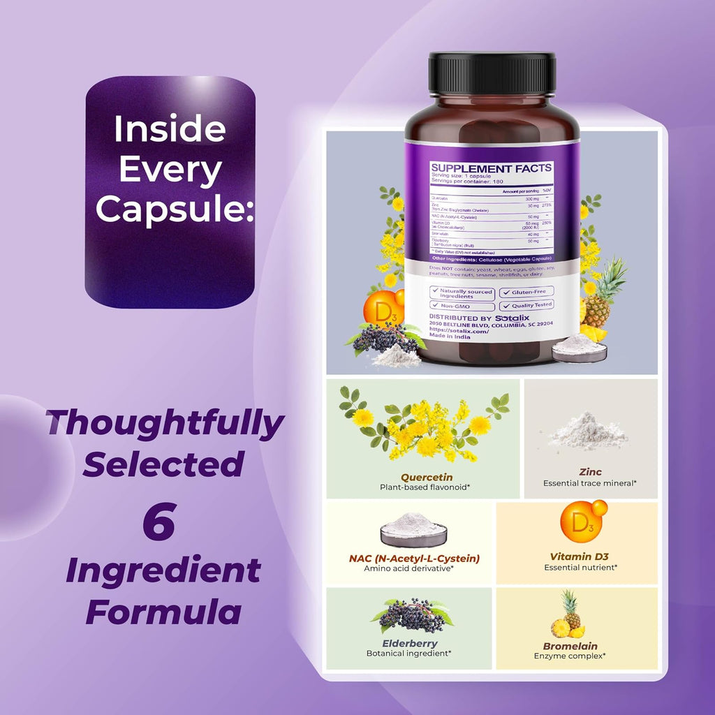Natural immune support with quercetin